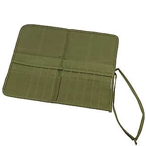 Pufguy Green Paint Brush Holder Roll up Pouch 22 Slots Paint Brush Holder Artist Paint Brush Roll up Bag Holder Canvas Pouch Case,16.54" L x 12.3" W