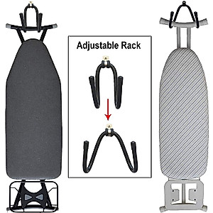 Pmsanzay Ironing Board Hanger Wall Mount Ironing Board Holder Organizer Wall Rack Iron Board Caddy, Adjustable Rack Great for Laundry Rooms Storage Rack Hanging Shelf Hanger - Hold up to 50LB.