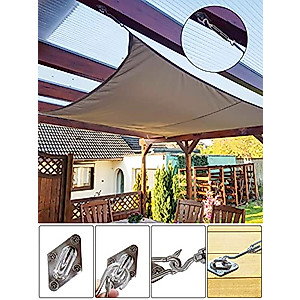 Shade Sail Hardware Kit, 304 Stainless Steel Sunshade Canopy Hardware Kit for Install Rectangle and Triangle Shade Sails Deck Garden Lawn Patio Outdoor Metal Sail Shade Pergola Kit (40PCS)