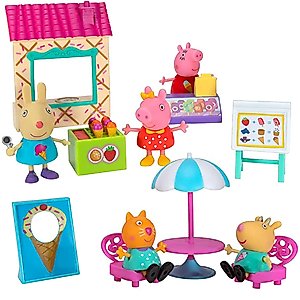 Peppa Pig Family Beach Day Playset, 13 Pieces - Includes Family Character Figures, Accessories & Bonus Mystery Friend - Summer Toy Gift for Kids - Ages 2+