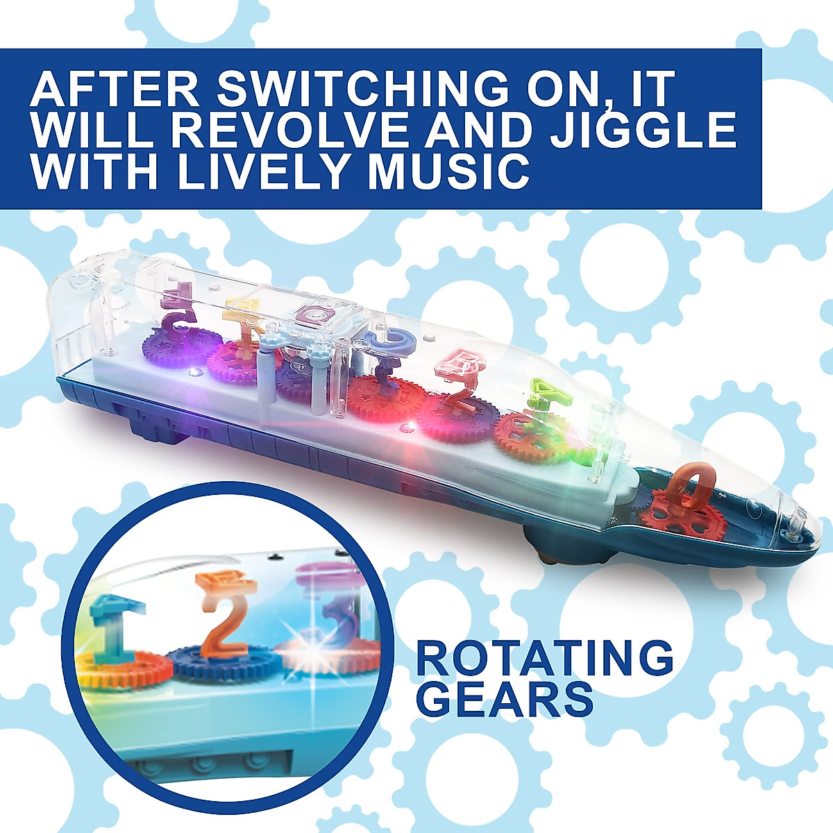 ArtCreativity Light Up Transparent Toy for Kids (Large Train)