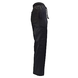 Natural Uniforms Classic 6 Pocket Black Chef Pants with Multi-Pack Quantities Available (3, Medium)