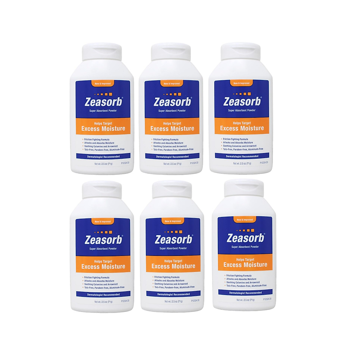 Zeasorb Prevention Super Absorbent Powder - 2.5 oz, Pack of 6