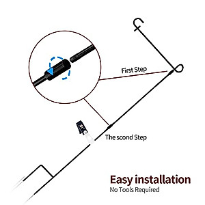 ANLEY Garden Flag Stand - Upgraded Version Reinforced Wrought Iron Garden Flag Pole Holder - Weather Resistant & Easy Assemble & Black Matte Coating - FREE Flag Stopper & Alligator Clip - H37" x W14"