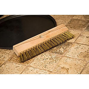 Janico 4004 Bristles Pizza Oven Stone Brush, Includes Rust Proof Steel Scraper, Stiff Brass Wire, Brown