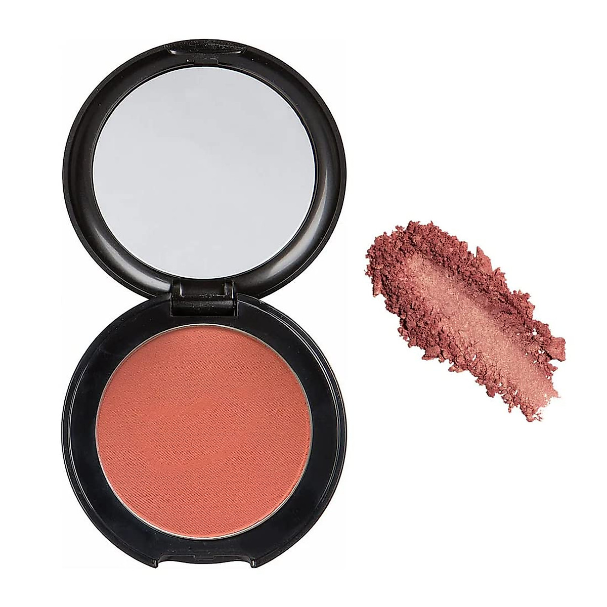 Elizabeth Mott Natural Pink Blush Makeup - Show Me Your Cheeks Blush Natural Glow - Cruelty Free - Buildable & Blendable Cheek Blush with a Light Shimmer - Compact Blusher, Peach Pink
