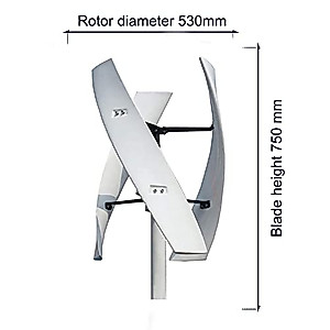 AISINILALAO 5000W Vertical Axis Wind Turbine Generator Set, Household 12V 24V 48V 220V No Noise Wind Generator Kit with Controller for Courtyard Garden Lighting(White),12v