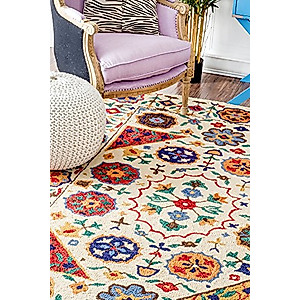 nuLOOM Deonna Hand Tufted Wool Area Rug, 4' x 6', Multi