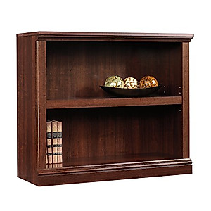 Sauder 2-Shelf Bookcase, Select Cherry Finish & Heritage Hill Library with Doors, Classic Cherry Finish