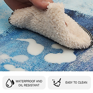 MAYHMYO Kitchen Floor Mat Teal Turquoise Anti Fatigue Kitchen Rugs Non Skid Waterproof Kitchen Runner Rug Kitchen Rugs and Mats Memory Foam Kitchen Mats for Floor Laundry Office