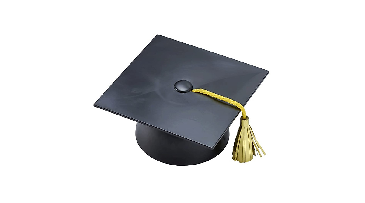 Graduation Cap Cake Topper with Diploma | Black Party Accessory