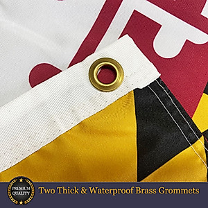 Homissor Maryland Flag 12x18 Inch Double Side MD State Flag Small Maryland Boat Flags Durable Banner with Grommets for Outdoor Indoor