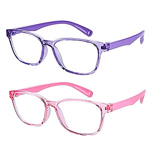 Braylenz Blue Light Glasses for Kids Boys Girls,TR90 Frame,UV Protection,Age 3-10 ，blue Screen Kids Glasses for Computer,Reading