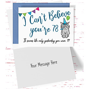 Audacious Cards 78th Birthday Card - Funny Joke 78th Birthday Card for 78 Year Old Birthday