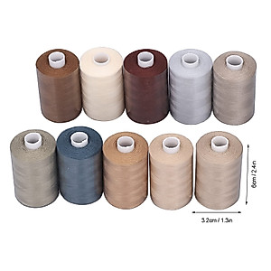 PESUMA Colorful Sewing Machine Thread Set - 10 Gray Series Polyester Embroidery Tools with Excellent Tensile Strength - Sewing Thread for All Your Sewing Projects