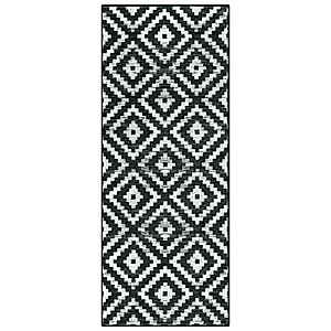 Lahome 2x5 Kitchen Runner Rugs Non Skid Washable, Black and White Hallway Runner Rug Non Slip Laundry Room Runner, Modern Moroccan Trellis Ultra-Thin Carpet Runner for Bedroom Bathroom Entryway