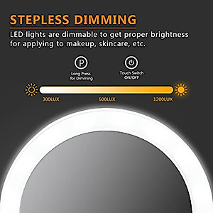 5X Magnifying Mirror with Light Makeup Mirror with Lights LED Lighted Makeup Mirror Vanity Mirror with Lights Flexible Gooseneck Mirror with Lights with Powerful Suction Cup