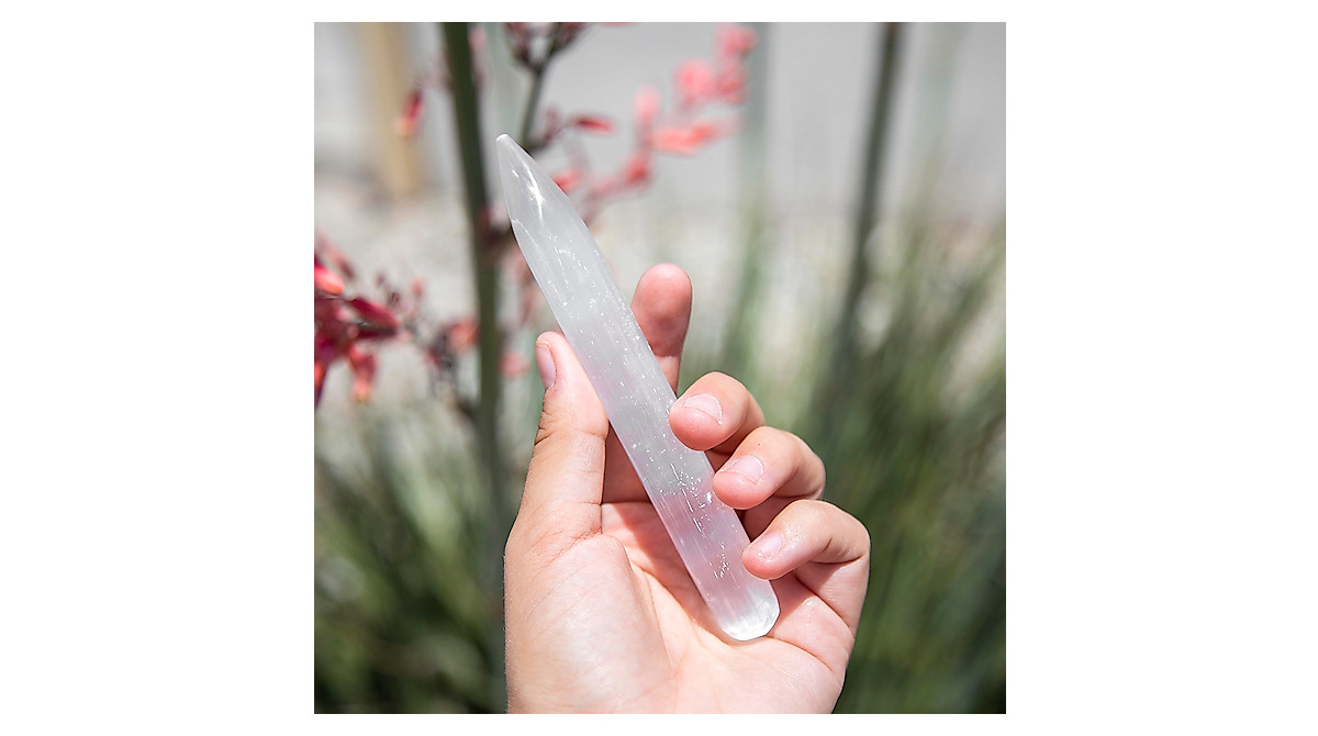 7 pcs Selenite Sampler Set / Healing Kit: 1 Selenite Tower, Palm Stone ...