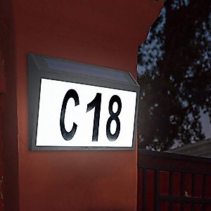 JCYANG Outdoor LED Solar Light Address House Numbers Letters Waterproof Solar Lamp Home Garden Porch Door Decoration Led House Numbers