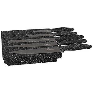 Stoneline Magnetic Knife Block Set, 6 Pieces, with foldable stand