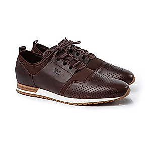 VELEZ Archaeology Tan Leather Backpack for Men + Brown Neoprene Shoes for Men 10.5