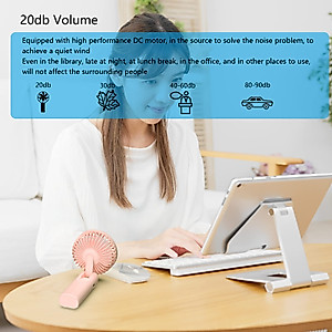 HlpiAMok Aeiniweraabbcc ERXUNG Portable Mini Handheld Fan with 5200mAh Batteray 6 Speed Ajustable Hand Fan, USB Rechargeable Portable Personal Fan, Foldable Small Desk Fan Pefect for Summer Outdoor