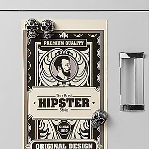 6 Pcs Skull Refrigerator Magnets,Cool,Strong,Cute,Funny Goth Fridge Magnets for Adults, for Kitchen Decor,Office Whiteboards, and Lockers, Pins for Maps, Calendars, Files, Notes, and Photos (Sliver)