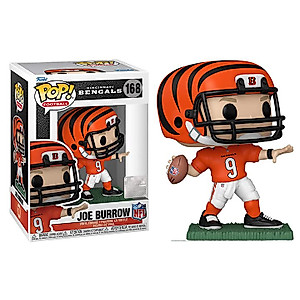 POP Football: Bengals - Joe Burrow Funko Vinyl Figure (Bundled with Compatible Box Protector Case), Multicolor, 3.75 inches