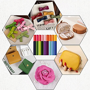 18 Pieces Faux Leather Sheets, 8×12 inches Rainbow Soft Leather Fabric Colourful Sheets Suitable for Making Bows, Leather Earrings, Hair Accessories DIY Projects