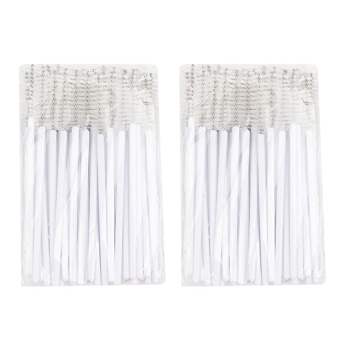 300 Pack Eyelash Mascara Wands Disposable Lash Brushes for Extensions Makeup Brush Applicators Tool Kit, White/White