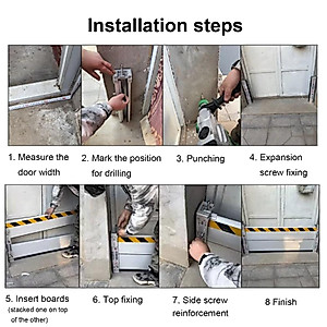 Garage Door Rain Water Barrier, 23.6in Tall Reusable Flood Control Barriers for Outside Home/ Yard / Switch Room / Stairway/ House Door, Aluminum Threshold Seal Water Baffle Dam ( Color : H 23.6in/60c