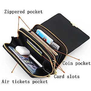 crossbody bags for women,Small Purse for Women Crossbody Wallet with Shoulder Strap Cute Cellphone Cross Bags(Black)