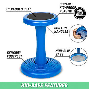 GoSports Wobble Chair - Sensory Stool for Active Kids - ADHD Chair for Classrooms or Home - 18 or 14 Inch Stool