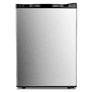 Antarctic Star Upright Freezer 2.1 Cu.ft, Compact Mini Freezer with Reversible Single Door, Temperature Control, Removable Shelves, Small freezer Stainless Steel for Dorms Home Office, Silver