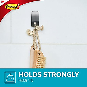 Command BATH33-SN-ES Bath Hooks, 0, Satin Nickel