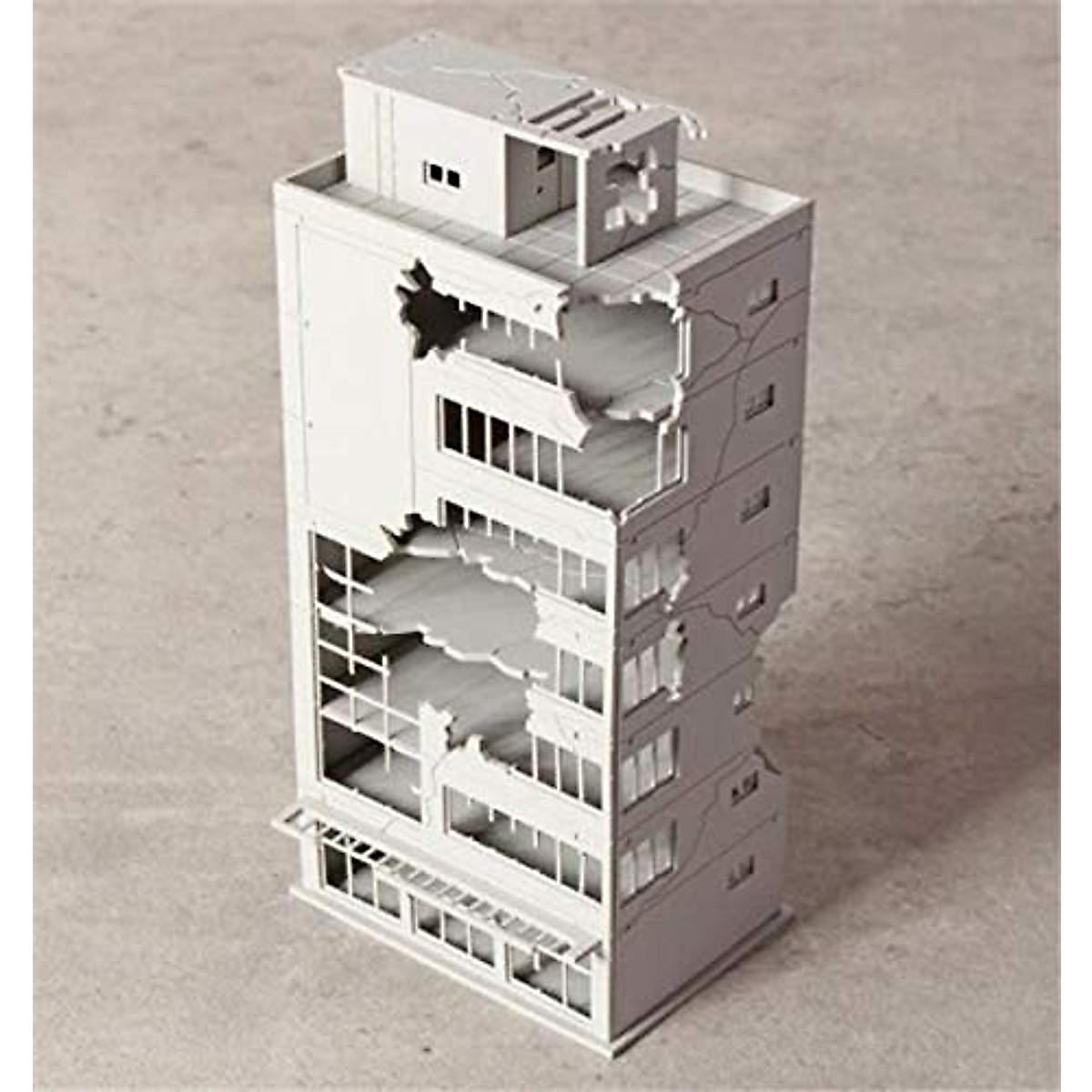 EatingBiting N Scale 1/144 1:144 Ruined Damaged Building After War Assembling Model Outland Realism Scene for DIY Sand Table Garden Micro Landscape Ornaments Decor Supply DIY Player Spray Painting