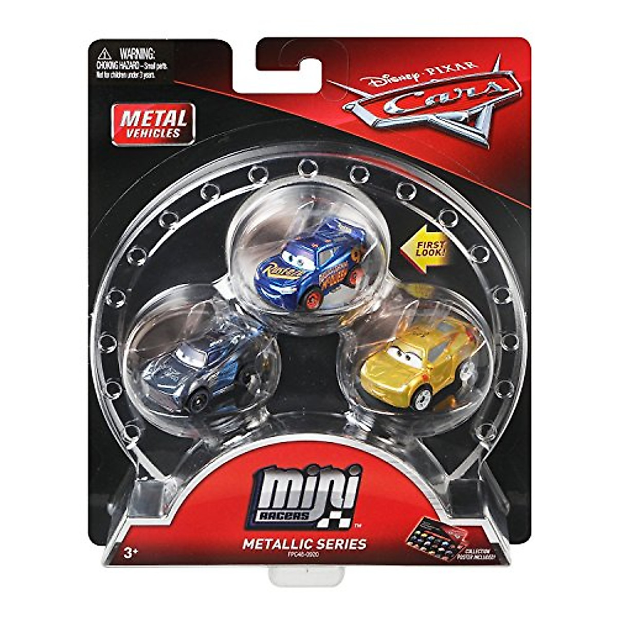 Disney Cars Toys Mini Racers Metal Vehicles, 3 Pack