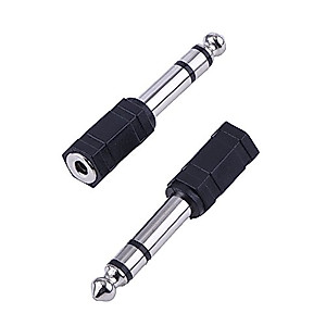 Nightwolf 5pcs 6.35mm 1/4 inch Male to 3.5mm 1/8 inch Female Stereo Audio Headphone Earphone Jack Adapter(Black)
