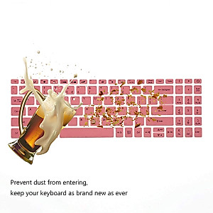 2PCS Keyboard Cover for 15.6” Acer Aspire 5 Slim Laptop A515-55 A515-55T A515-55G A515-43 A515-44G A515-54 A515-54G, Acer Aspire 3 A315/Swift 3 SF315,15.6 inch Protective Skin-Pink+Clear