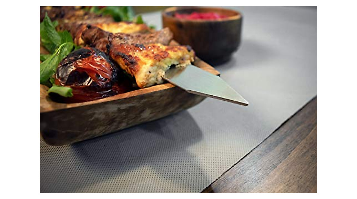 + HOM 6 Kebab 1" Wide Flat Skewers, Stainless Steel, No-Wood Handle ...