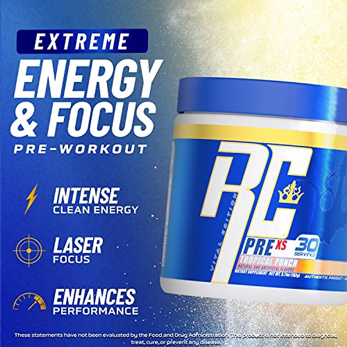 Change: Ronnie Coleman Signature Series Pre XS Pre Workout Powder for Women and Men for Extreme Energy and Focus Supplement with Beta-Alanine, 200mg Caffeine Per Serving, Cherry Limeade, 30 Servings