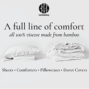 Bamboo Bay Hotel Quality 4 Piece Cooling Pillow Cases For Hot Sleepers - 100% Viscose Made From Bamboo Pillowcase - Soft & Breathable Pillow Covers with Envelope Closure - Queen 20 x 30 Inches - White