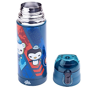 Octonauts Above & Beyond Blue Stainless Steel 13 oz Insulated Water Bottle for Kids - Spill Proof Lid, Easy to Use, Reusable - Keep Liquids Hot/Cold For Hours - Great for Travel, School, Sports, Camp