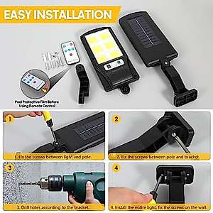 Dollcora Solar Lights Outdoor Motion Sensor, 6000 Lumens 120 LED 3 Modes Waterproof Security Solar Street Flood Lighs Wall Lamp for Garden Door Yard Pathway Porch Patio (2-Pack)