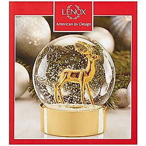Lenox Holidays Reindeer Golden Snowglobe, Gold