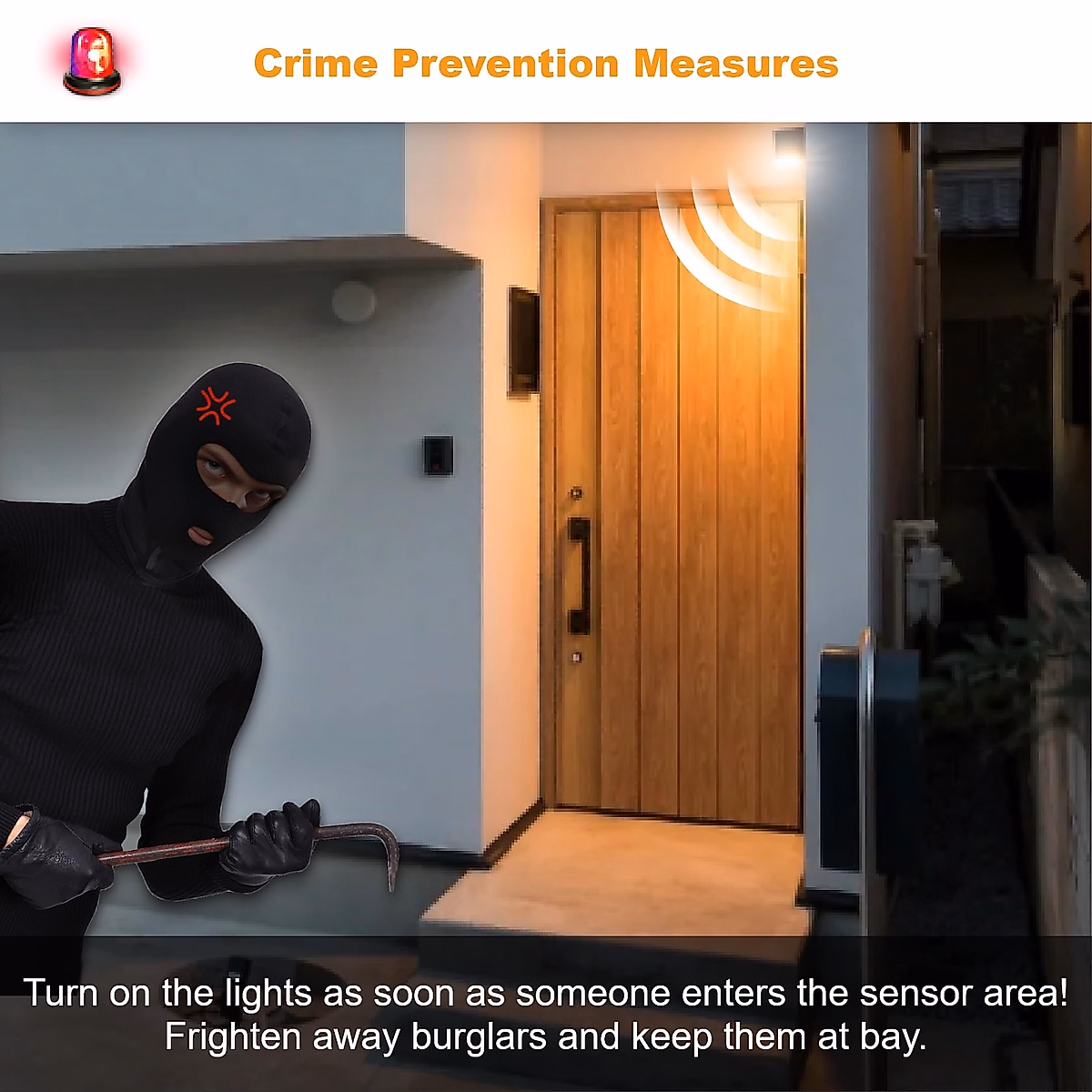 ORALUCE Motion Sensor Light Bulbs Indoor Outdoor 60 watt Equivalent, A19 E26 9W Motion Activated LED Bulb 3000K Warm White, Motion Sensor Light for Garage, Closet, Porch, Stairs, 2 Pack