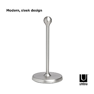 Umbra Teardrop Modern Design Paper Towel Holder, Nickel