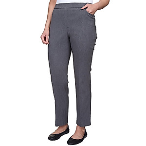 Alfred Dunner Women's Allure Slimming Missy Stretch Pants-Modern Fit, Grey, 10