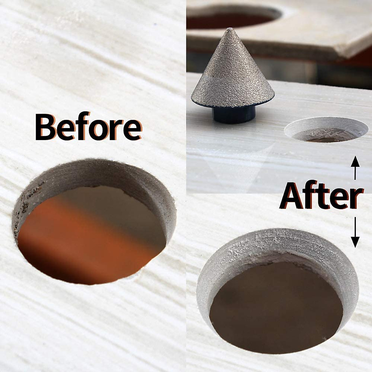 Asia Pacific Construction Diamond Beveling Chamfer Bits for Granite Marble Tiles Existing Holes Enlarging Resin Dry Polishing Pad Diamond Super Thin Mesh Rim Ceramic Porcelain Saw Blade