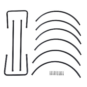 MFSTUDIO Firewood Rack Outdoor Indoor, Round Iron Fire Wood Storage Racks Heavy Duty 30 Inches Holder Log Rack Hoop, Black